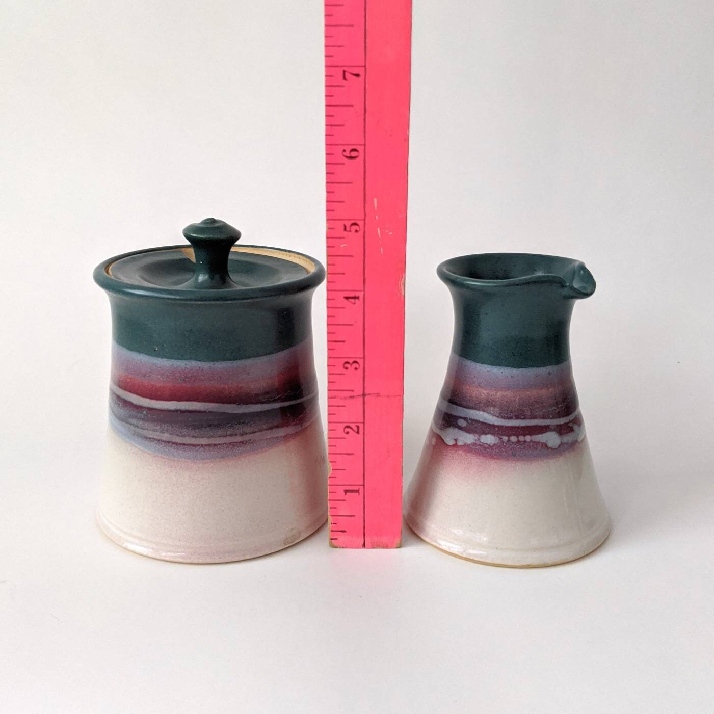 Buy Hudak Art Pottery Creamer and Sugar Bowl With Lid, Collectable Clay ...