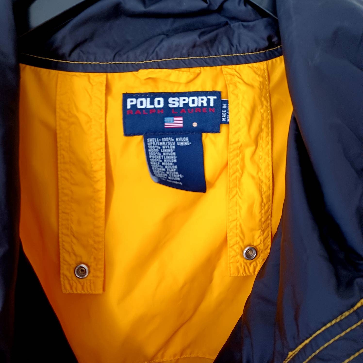 Vintage Ralph Lauren Polo Sport USA Yellow Nylon Jacket Coat Vintage Ralph Lauren Polo Sport USA Yellow Nylon Jacket Coat