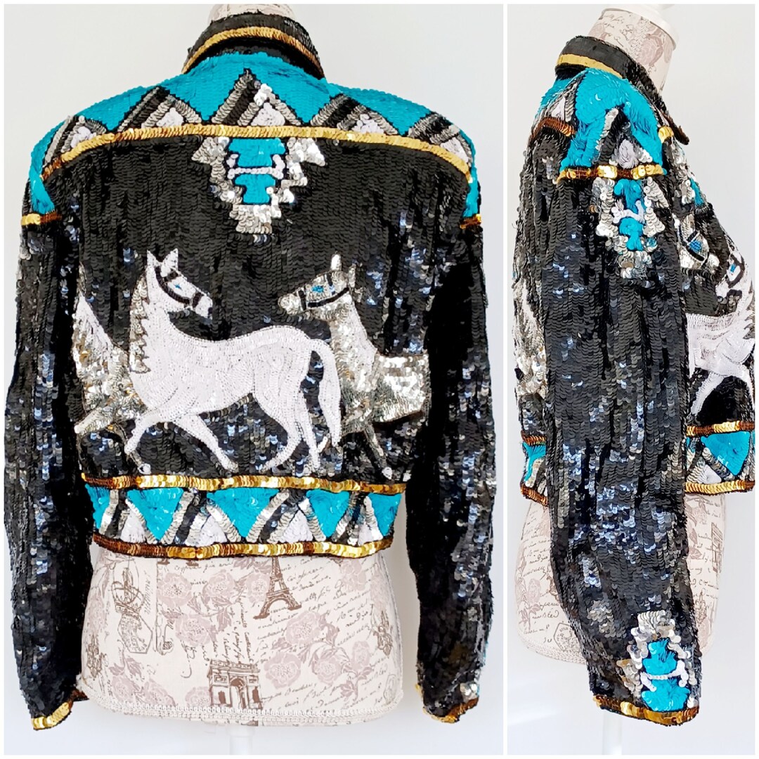 Vintage Fully Sequined Rodeo Jacket 1980's Modi Western Wear Large ...