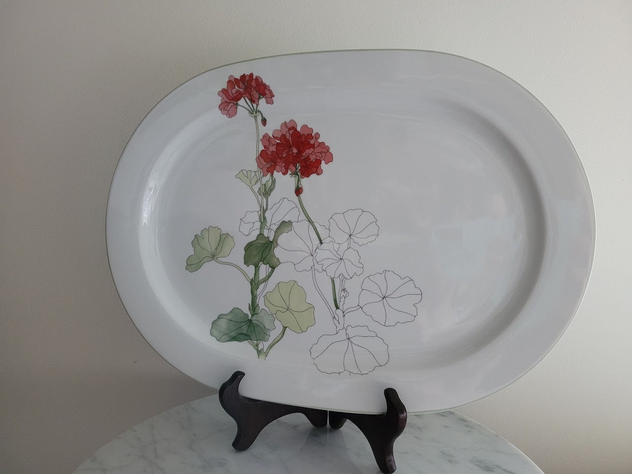 Gorgeous Porcelain Block Spal Portugal Watercolors Geranium - Etsy