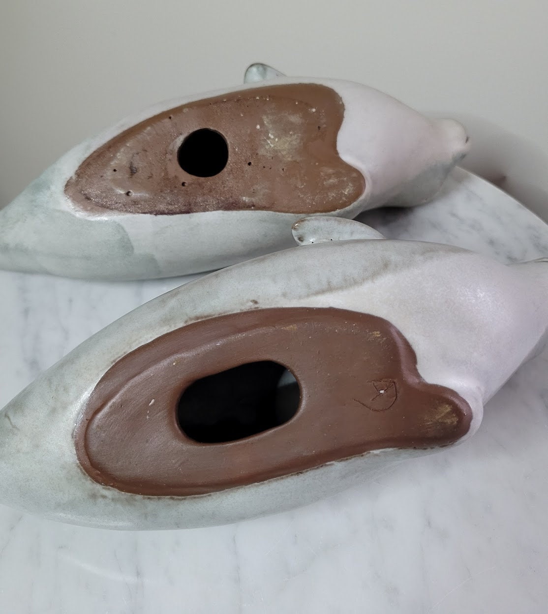 Large Handmade Stoneware Mother and Baby Seals Slip Cast Andersen ...