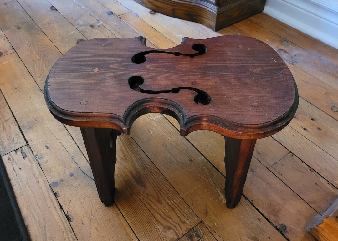 Vintage Wooden Violin-shaped Footstool - Etsy