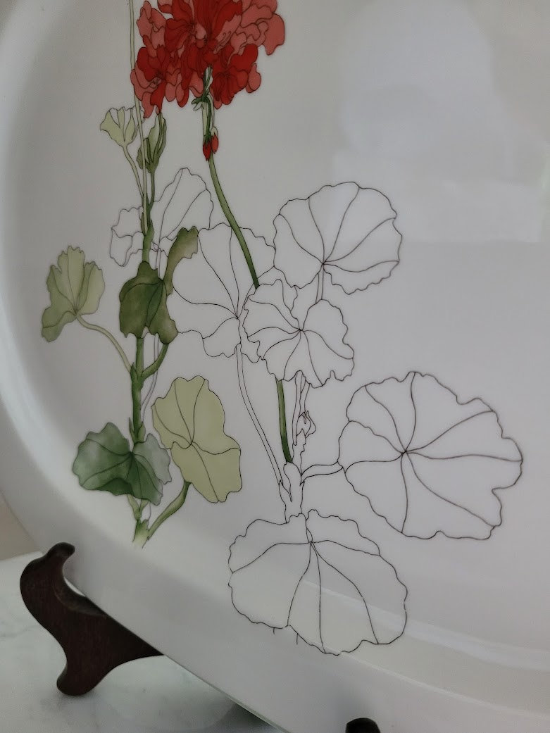 Gorgeous Porcelain Block Spal Portugal Watercolors Geranium - Etsy