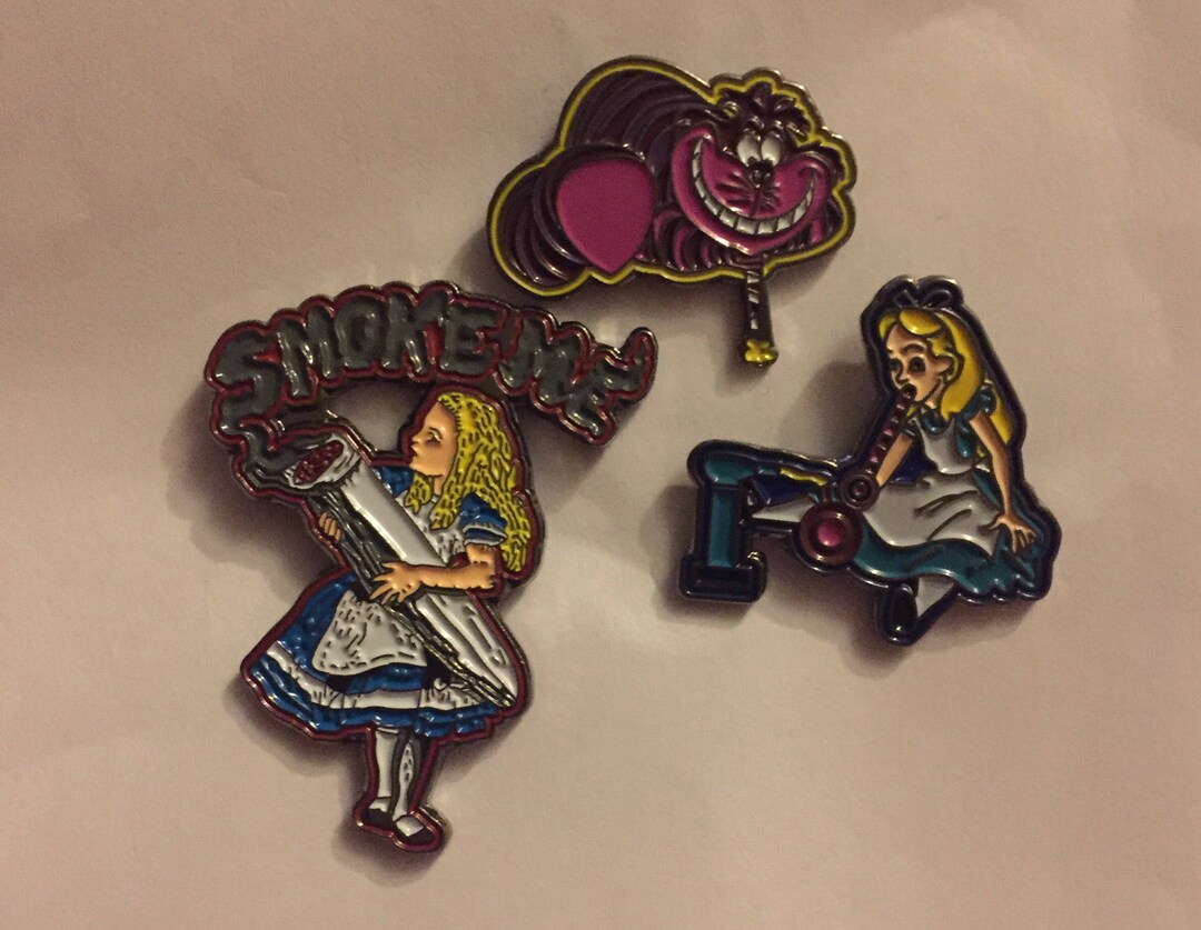 Alice in Wonderland Set of 3 Pins Electric Forest SCI Bassnectar STS9 ...