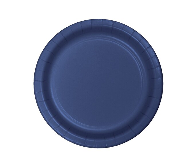 Navy Dessert Plates / Navy Paper Plate / Navy Party Plate / Navy / Blue ...