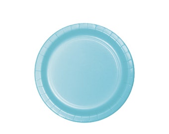 Light Blue Dinner Plates / Blue Party Plates / Blue Paper - Etsy
