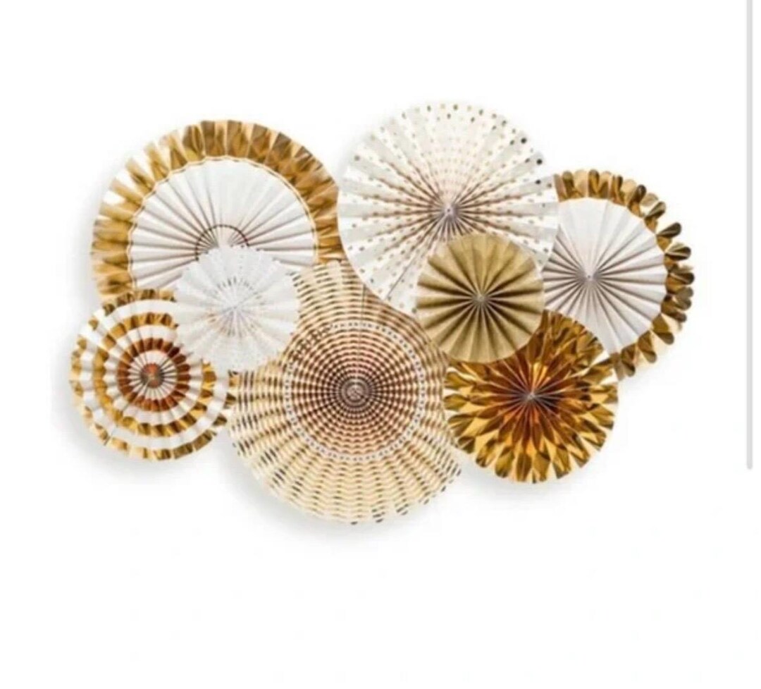 Gold Foil Party Fan Set / Gold Foil Fans / Party Fans / Paper Fans ...