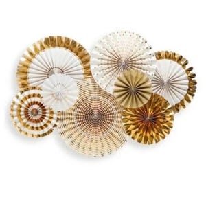 Gold Foil Party Fan Set / Gold Foil Fans / Party Fans / Paper Fans ...