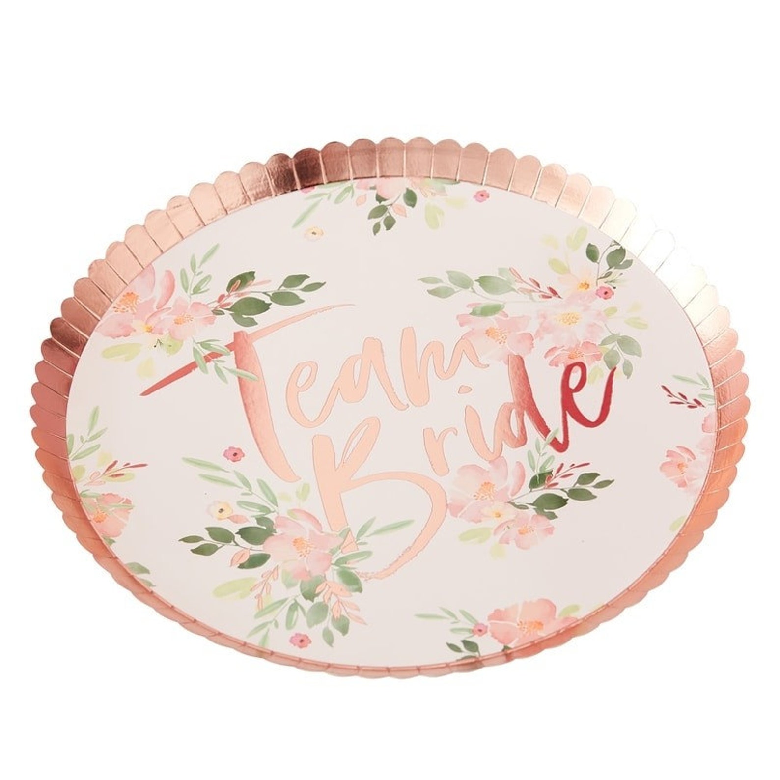 Team Bride Floral Plates / Team Bride Dinner Plates / - Etsy