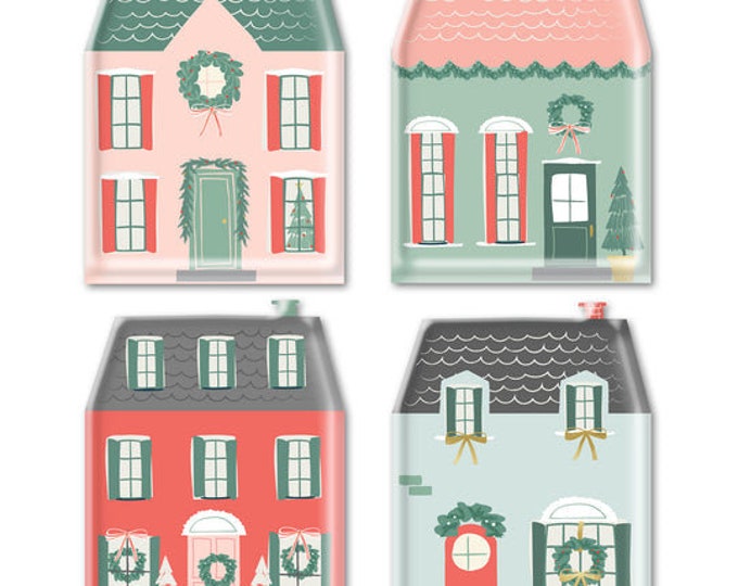 Village Christmas House Shaped Plate / Vintage Row House Shaped Plate ...
