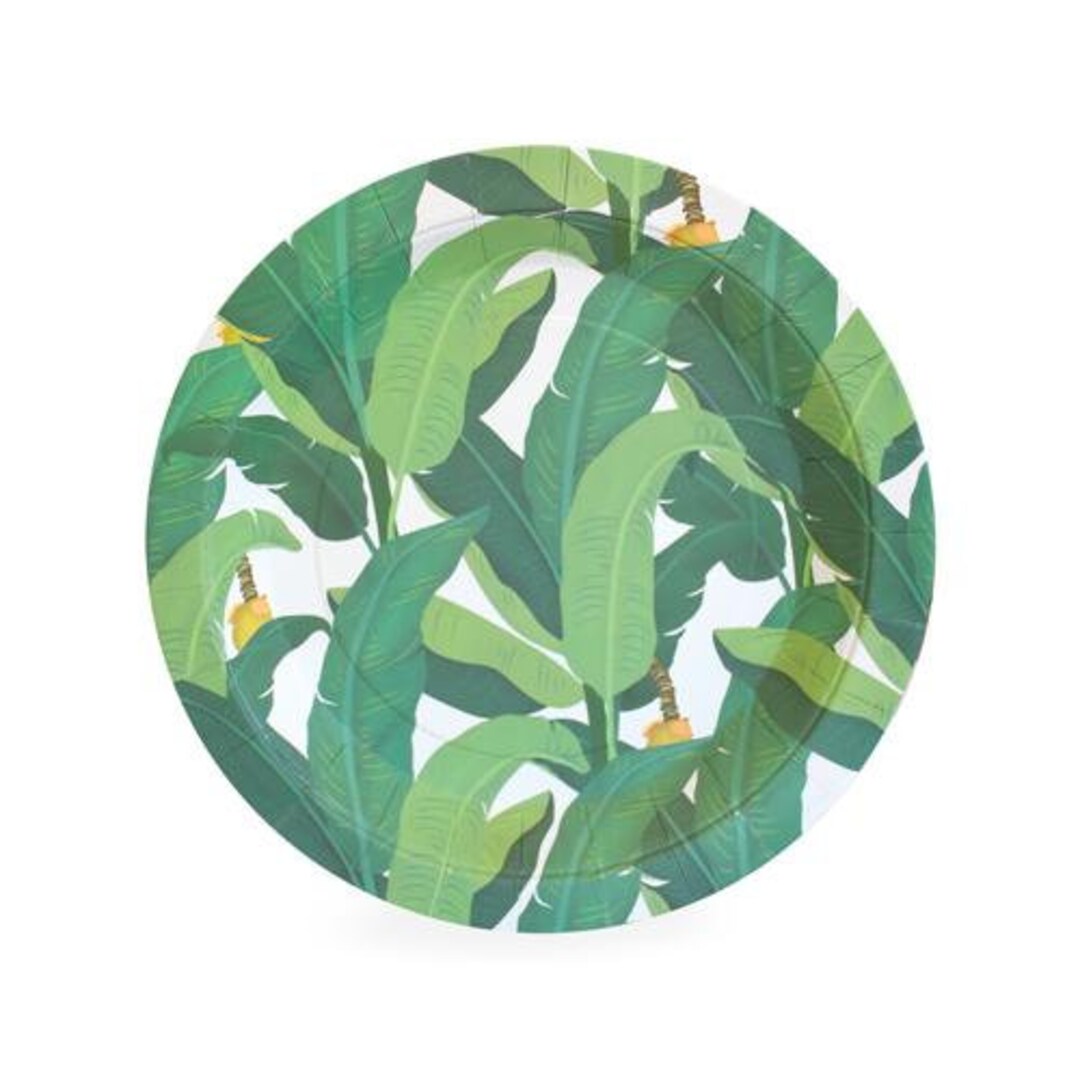 Tropical Patterned Plates / Green and White Plates / Tropical Plates ...