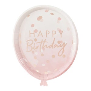 Balloon Plate / Balloon Paper Plate / Pink Balloon Plate / Pink and ...