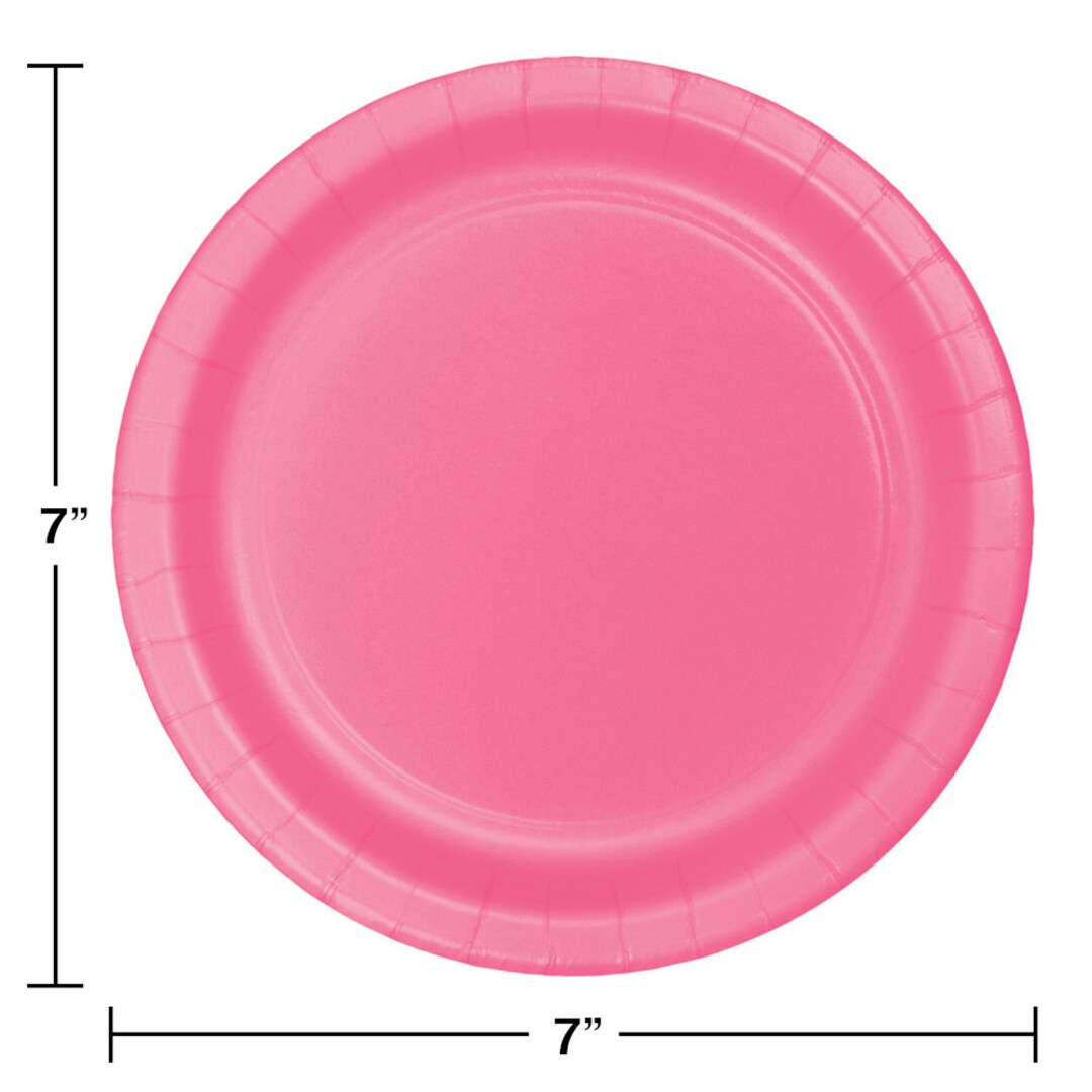 Candy Pink Small Plates / Pink Paper Plates / Pink Small Plate / Baby ...