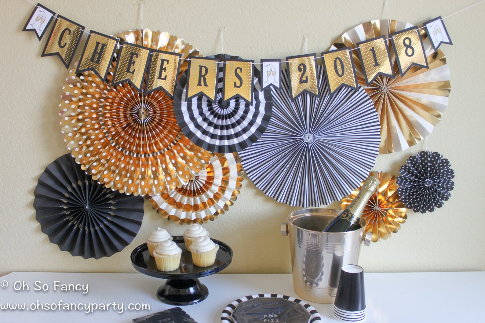 Celebrate Plates / NYE Dessert Plate / New Years Eve Plate / Ivory and ...