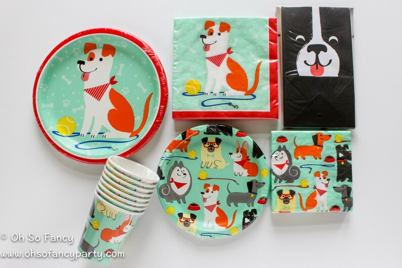 Dog Party Plates / Dog Paper Plate / Dog Dinner Plate / Dog - Etsy