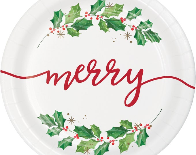 Merry & Bright Holiday Plate / Holiday Plate / Merry and Bright ...