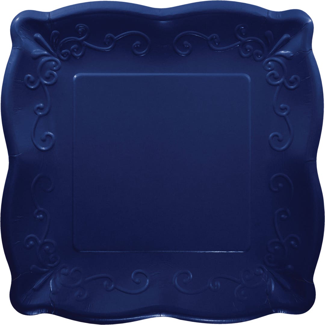 Navy Plate / Navy Paper Plate / Navy Square Plate / Navy Baby Shower ...