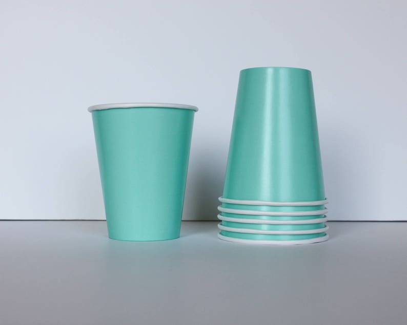 Mint Cups / Mint Party Cup / Mint Paper Cup / Mint Paper Cups - Etsy