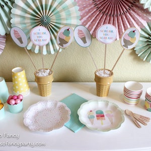 Ice Cream Party Bundle / Ice Cream Tableware / Ice Cream Party | Etsy