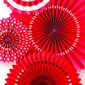 Red Party Fan Set / Red Fans / Party Fans / Paper Fans / Red Party ...