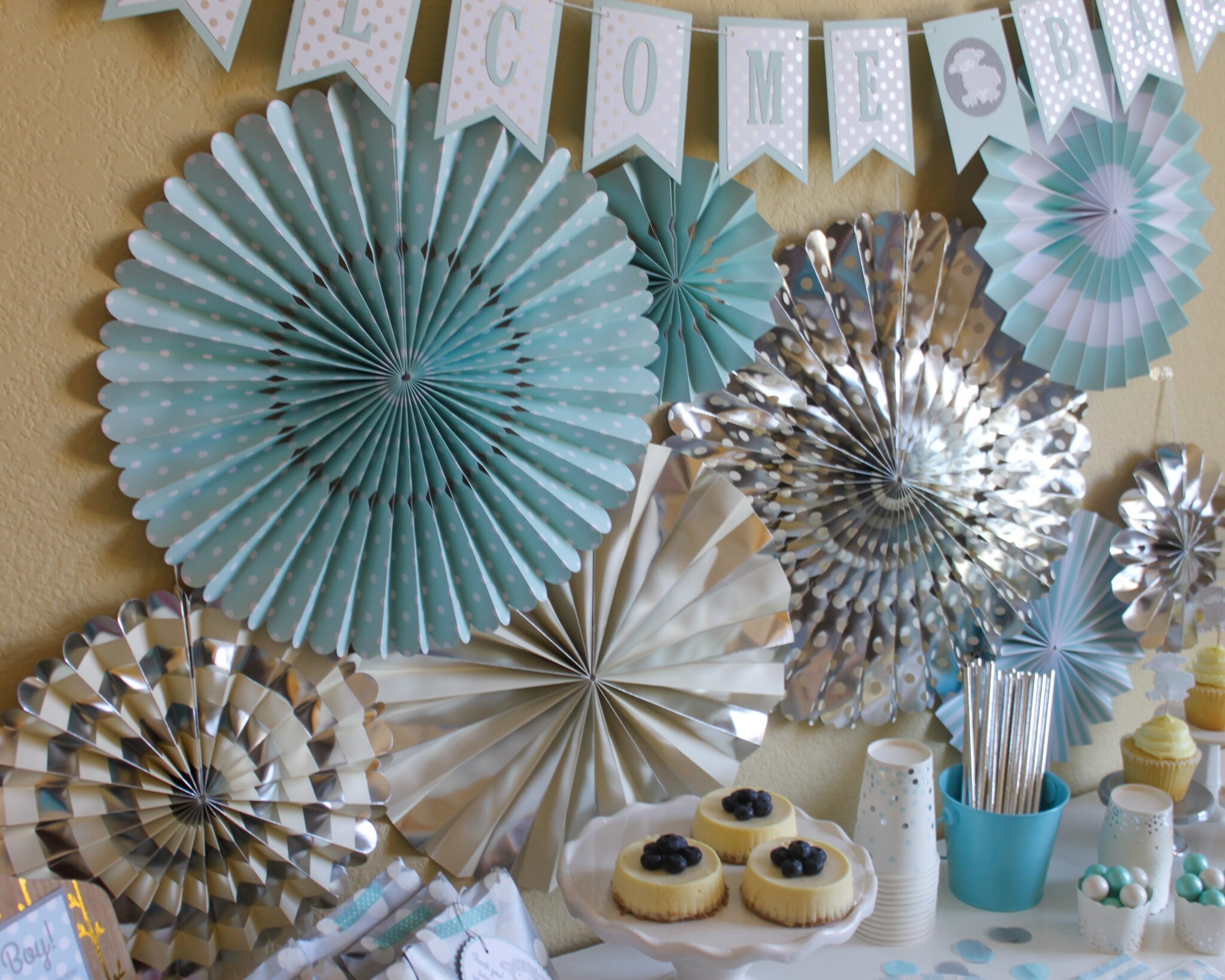 Silver Foil Party Fan Set / Silver Foil Fans / Party Fans / | Etsy