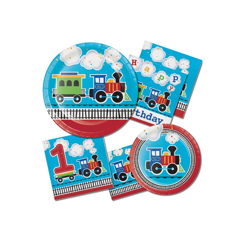 Train Birthday Dessert Plates / Train Party Appetizer Plates / - Etsy