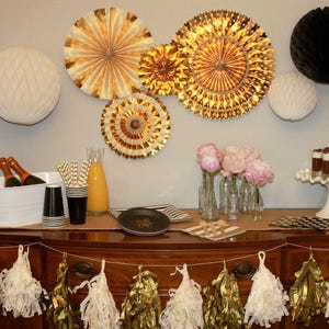 Gold Foil Party Fan Set / Gold Foil Fans / Party Fans / Paper Fans ...