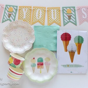 Ice Cream Party Bundle / Ice Cream Tableware / Ice Cream Party | Etsy