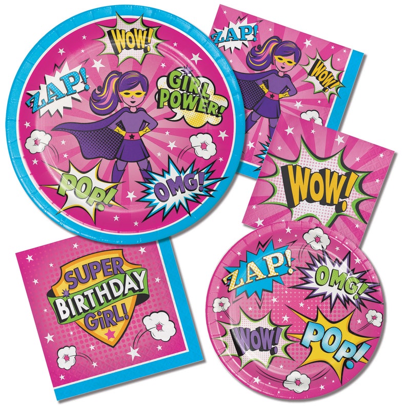 Superhero Girl Napkins / Superhero Girl Party Napkins/ Superhero Girl ...