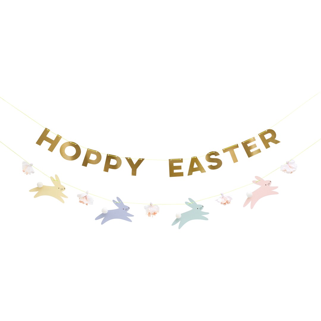 Bunny Banner / Hoppy Easter Banner / Easter Banner / Easter Garland ...