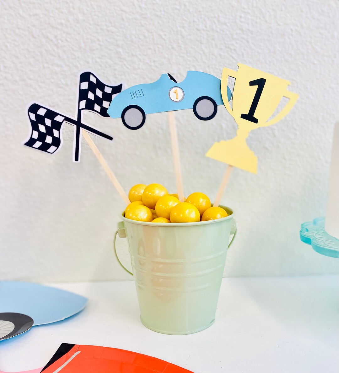 Vintage Race Car Centerpieces / Race Car Party / Vroom / Formula One ...