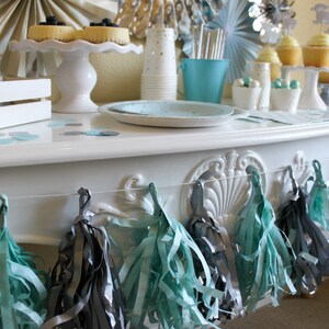 Navy Blue Tassel Banner / Tassel Banner / Tissue Banner / Party Decor ...
