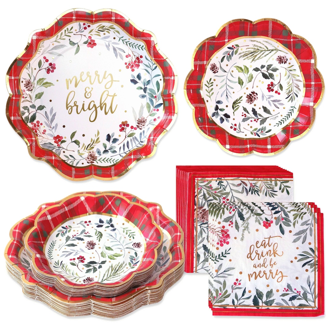 Merry & Bright Christmas 62 Piece Tableware Set - Etsy