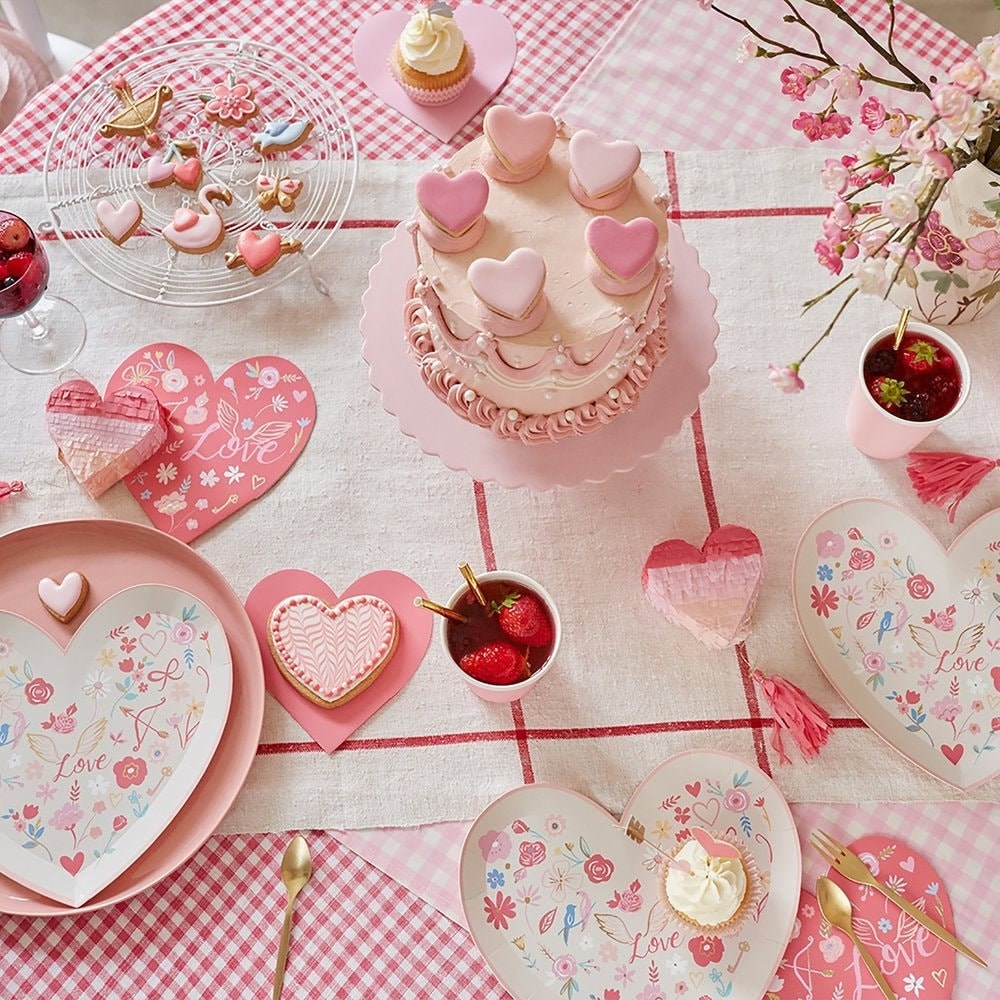 Floral Heart Love Napkin / Floral Party Napkin / Heart Shaped Napkin ...