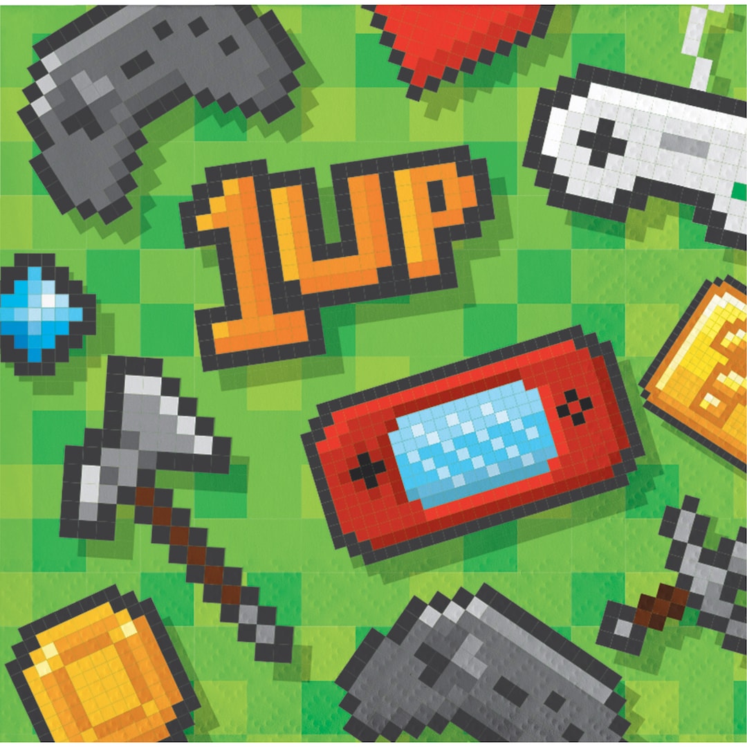 Game on Napkins / Gaming Party Napkins / Game on Small Napkins / Gaming ...