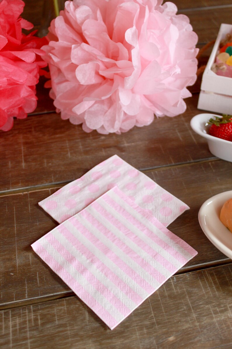 Pink and White Napkins / Pink and White / Pink Stripe Napkins - Etsy
