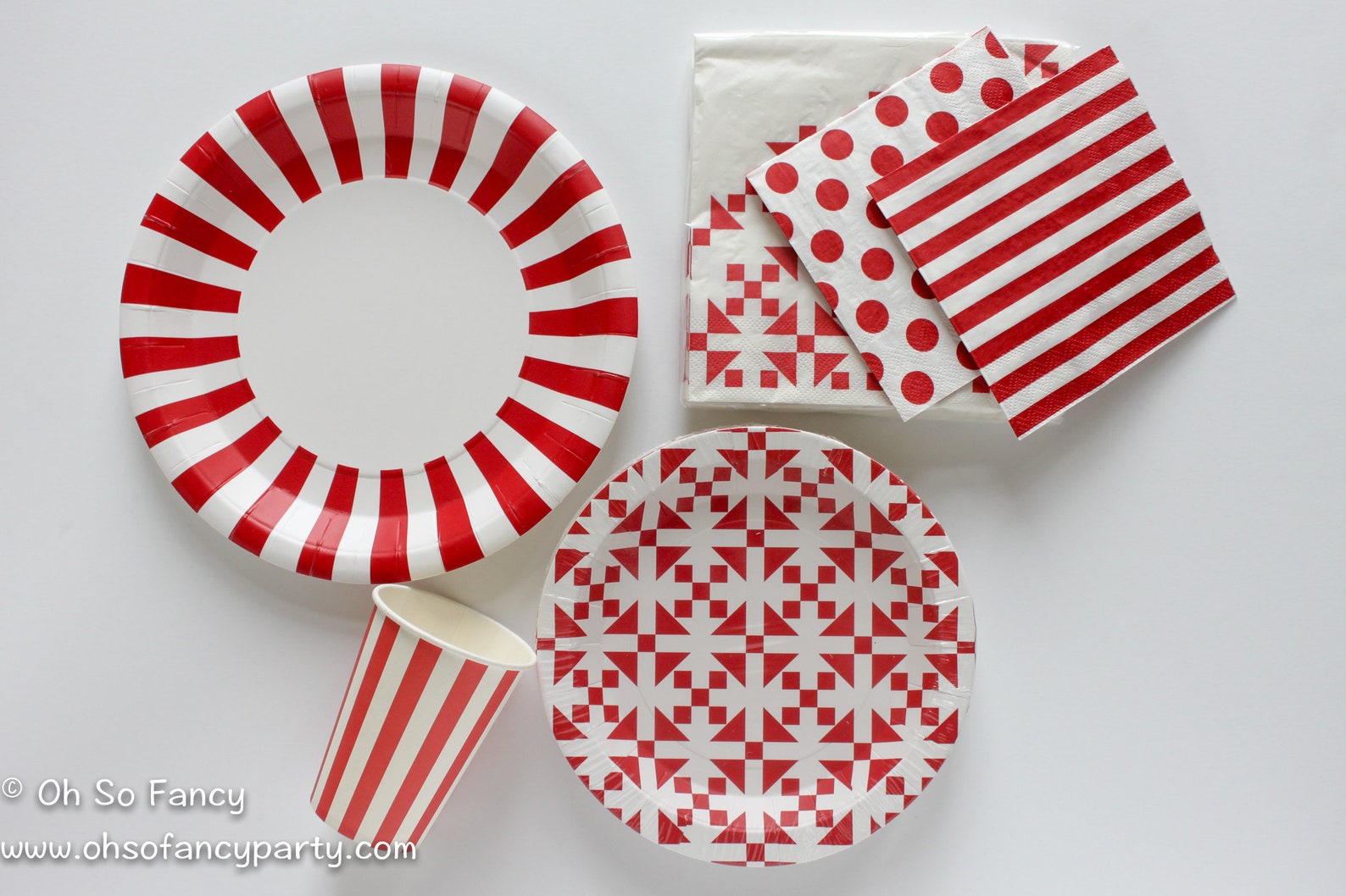 Red and White Cups / Red and White Stripe Cup / Red Stripe Cup / Red ...