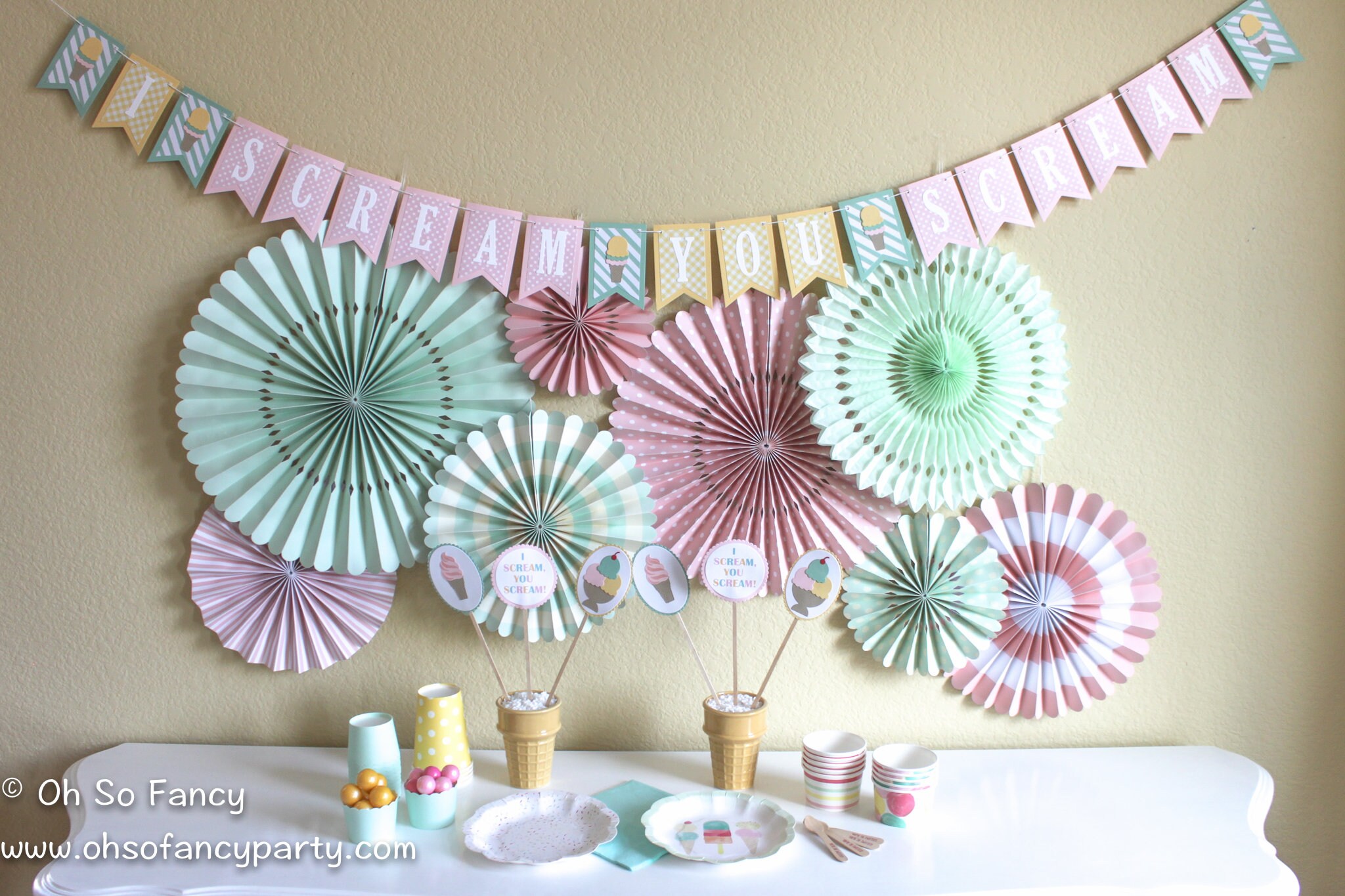 Ice Cream Party Bundle / Ice Cream Tableware / Ice Cream Party | Etsy