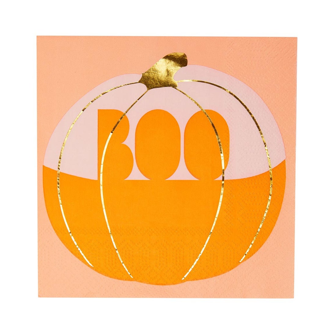 Halloween Party Orange and Pink Boo Napkins | Boo Napkins| Halloween ...
