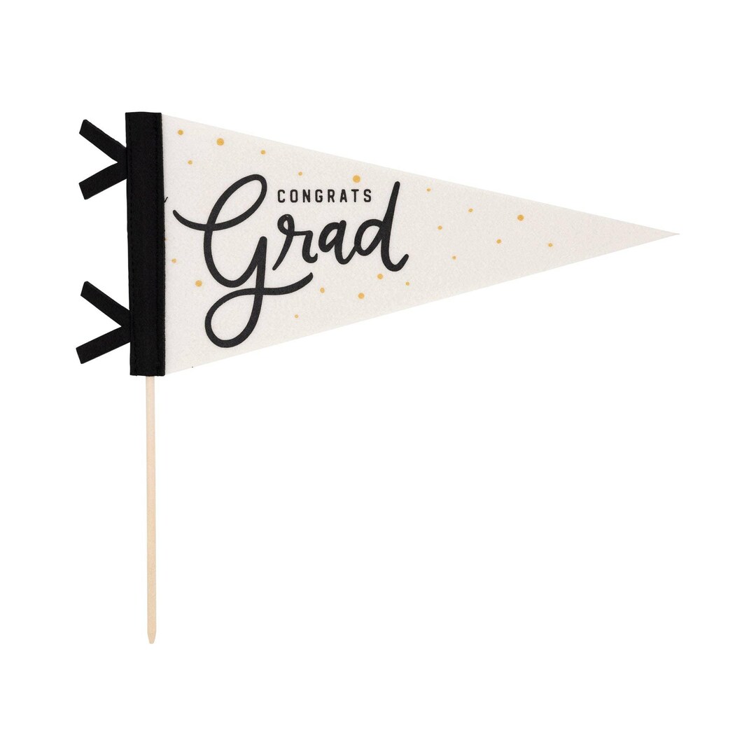 Congrats Grad Felt Pennant Banner | Graduation Party Decor | Class of ...