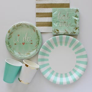 Mint Cups / Mint Party Cup / Mint Paper Cup / Mint Paper Cups / Set of ...
