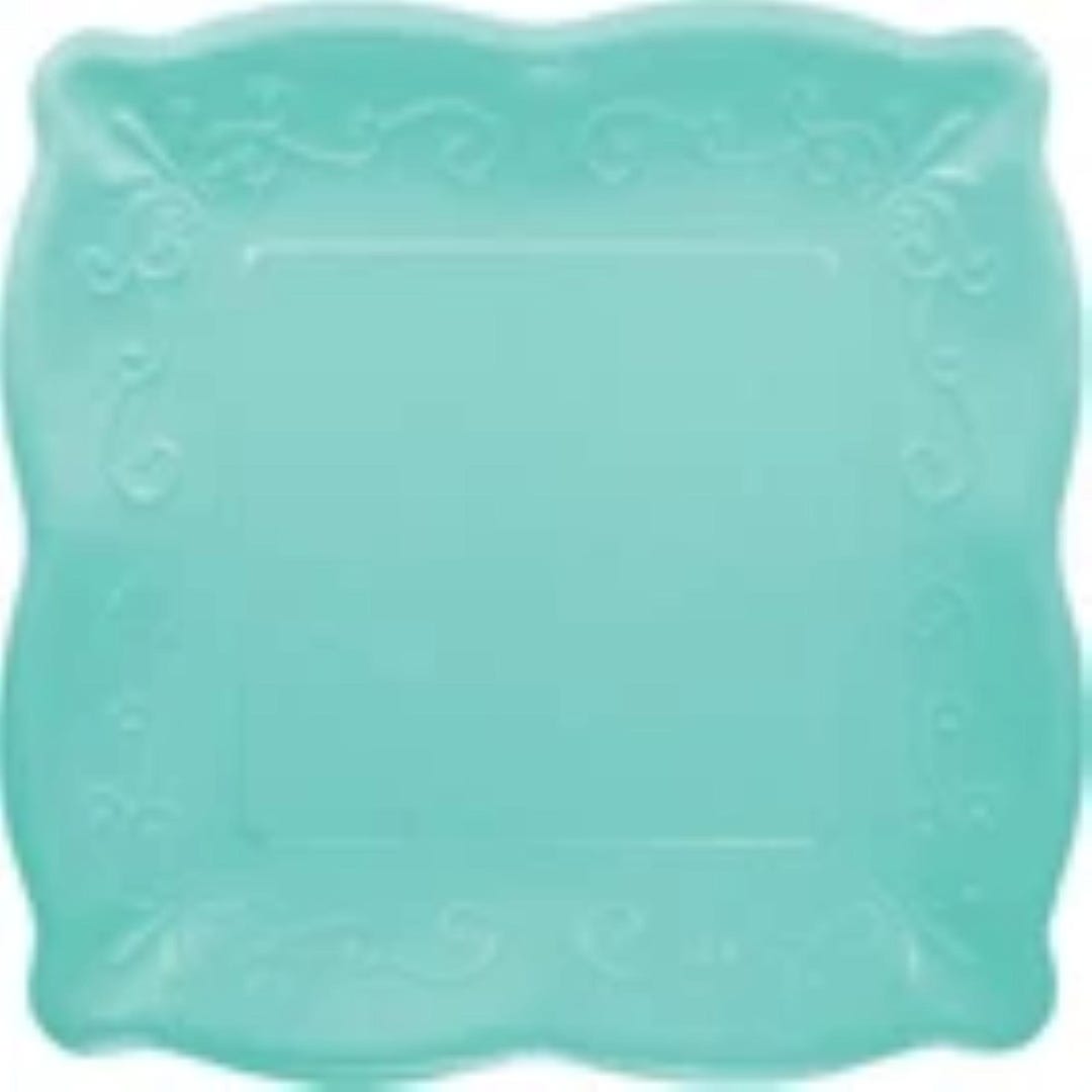 Teal Plate / Teal Paper Plate / Teal Square Plate / Teal Baby Shower ...