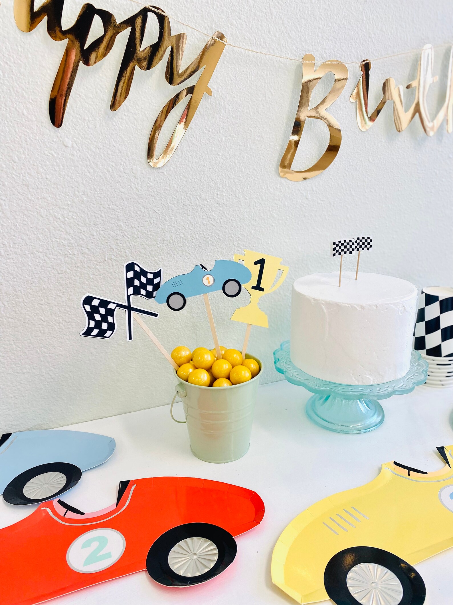 Vintage Race Car Centerpieces / Race Car Party / Vroom / - Etsy