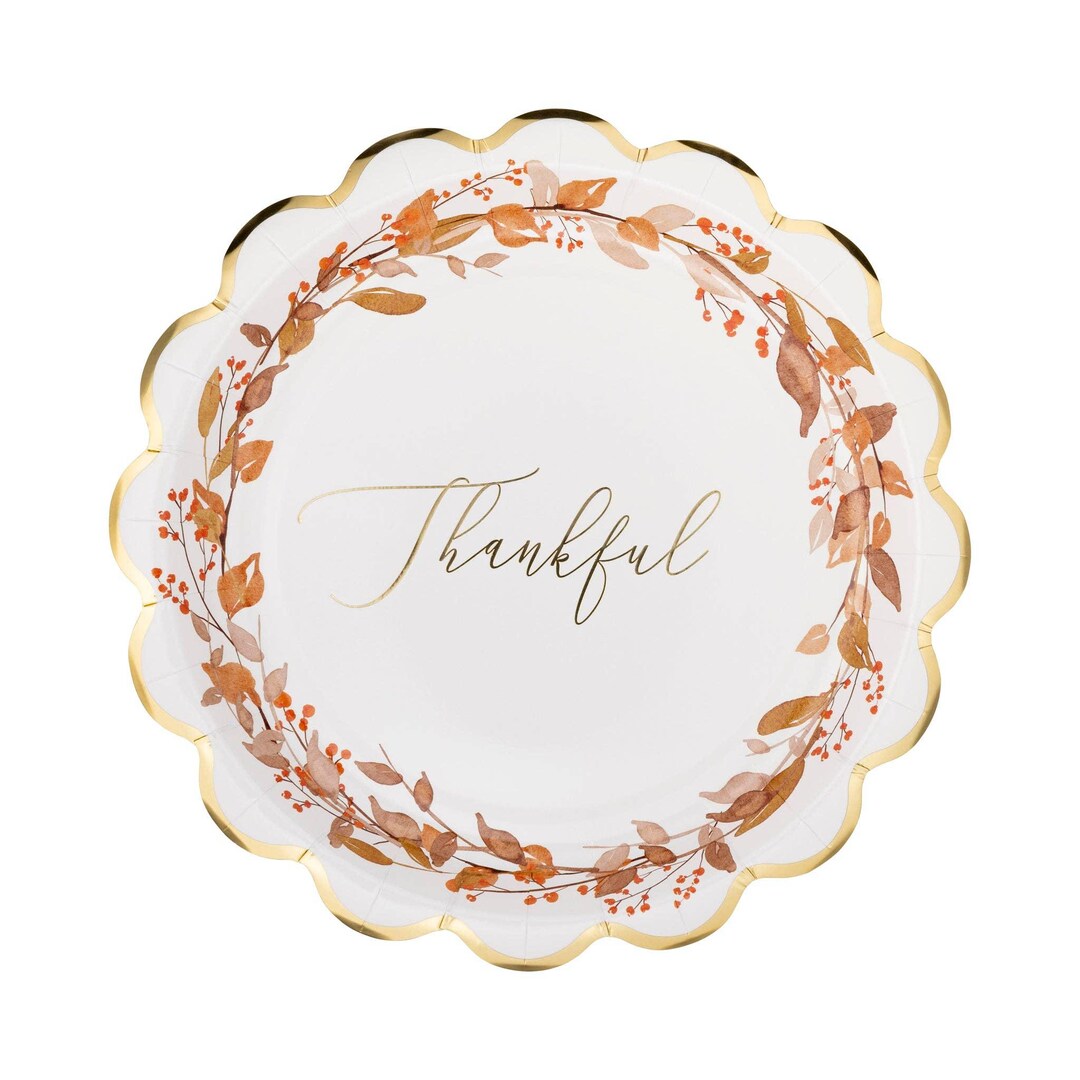 Thankful Wreath Plate / Elegant Thanksgiving Table / Thanksgiving ...