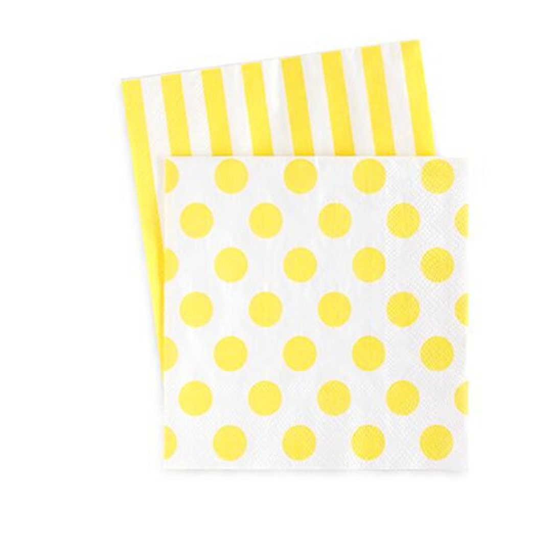 Yellow and White Napkins / Yellow and White / Yellow Stripe Napkins ...