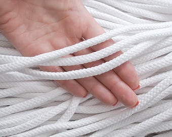 8 Mm Cotton Braided Rope 10 Meters Massiv Braided Rope Soft - Etsy