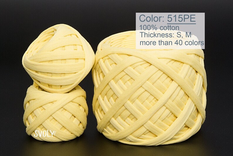 Pale Yellow Tshirt Yarn. Chunky Cotton Yarn. Crochet Yarn. - Etsy