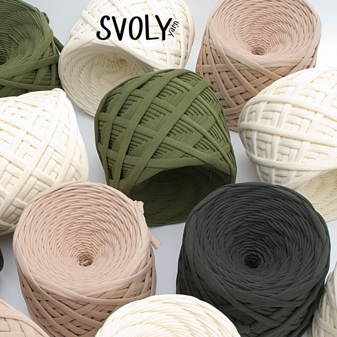 Beige spaghetti yarn 100m or 109yd Textile yarn 100% cotton | Etsy