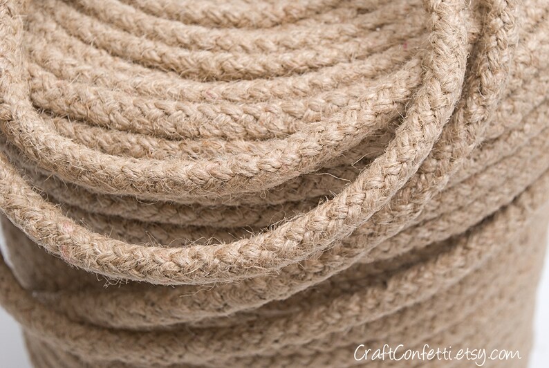 10mm Braided Jute Rope, Burlap Jute Rope, Natural Jute Rope, Wall ...