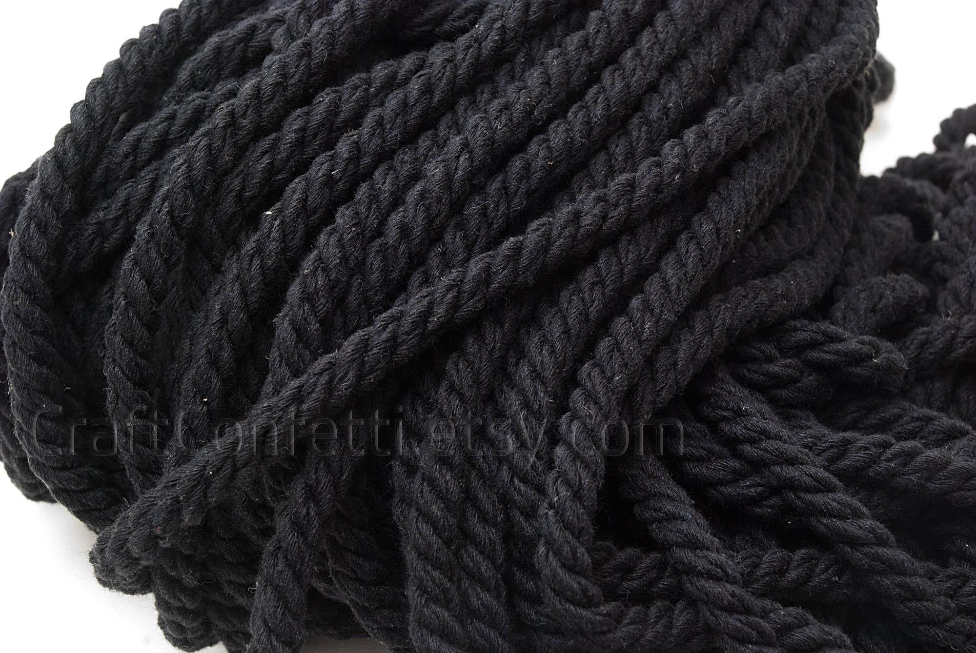 10mm Black twisted rope 30ft Black cotton cord Decoration | Etsy
